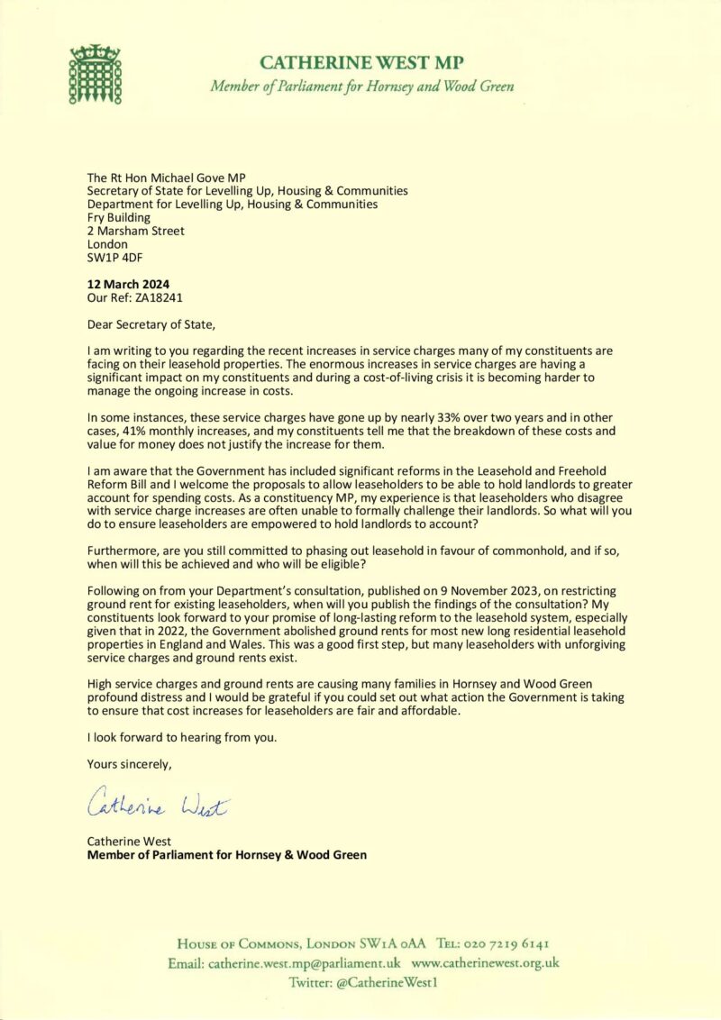 My letter to the Secretary of State: leaseholders urgently need reform ...
